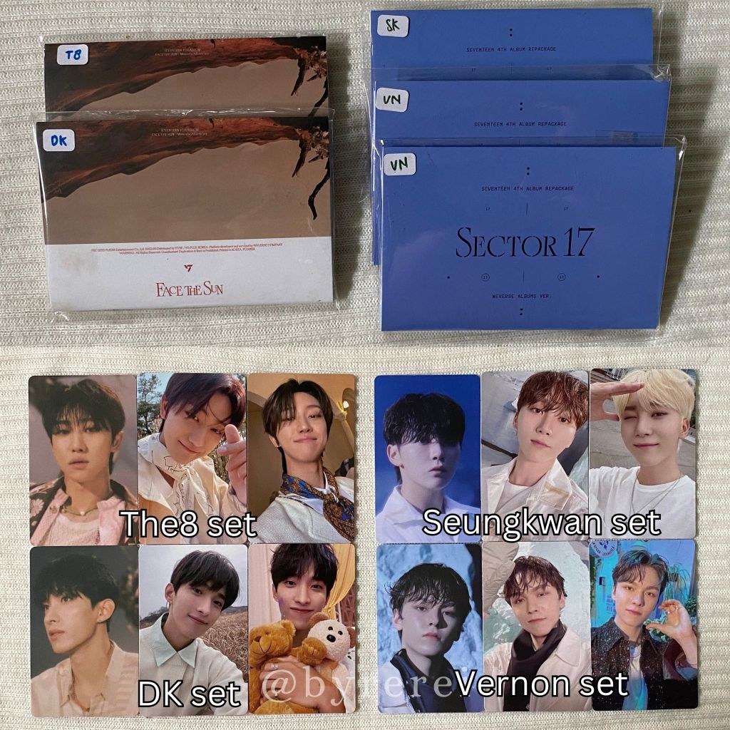 Jual Seventeen Official Photocard PC Face The Sun Sector17 Weverse Album ver Vernon DK The 8 set ...