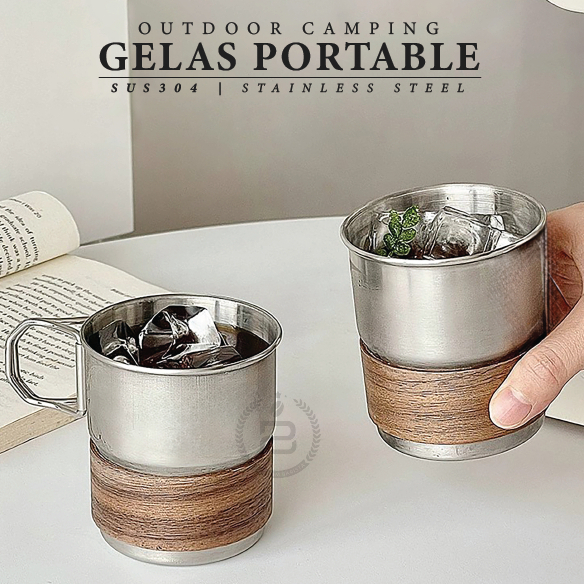 Jual Aesthetic SUS304 Gelas Mug 290ml Camping Stainless Steel Outdoor ...