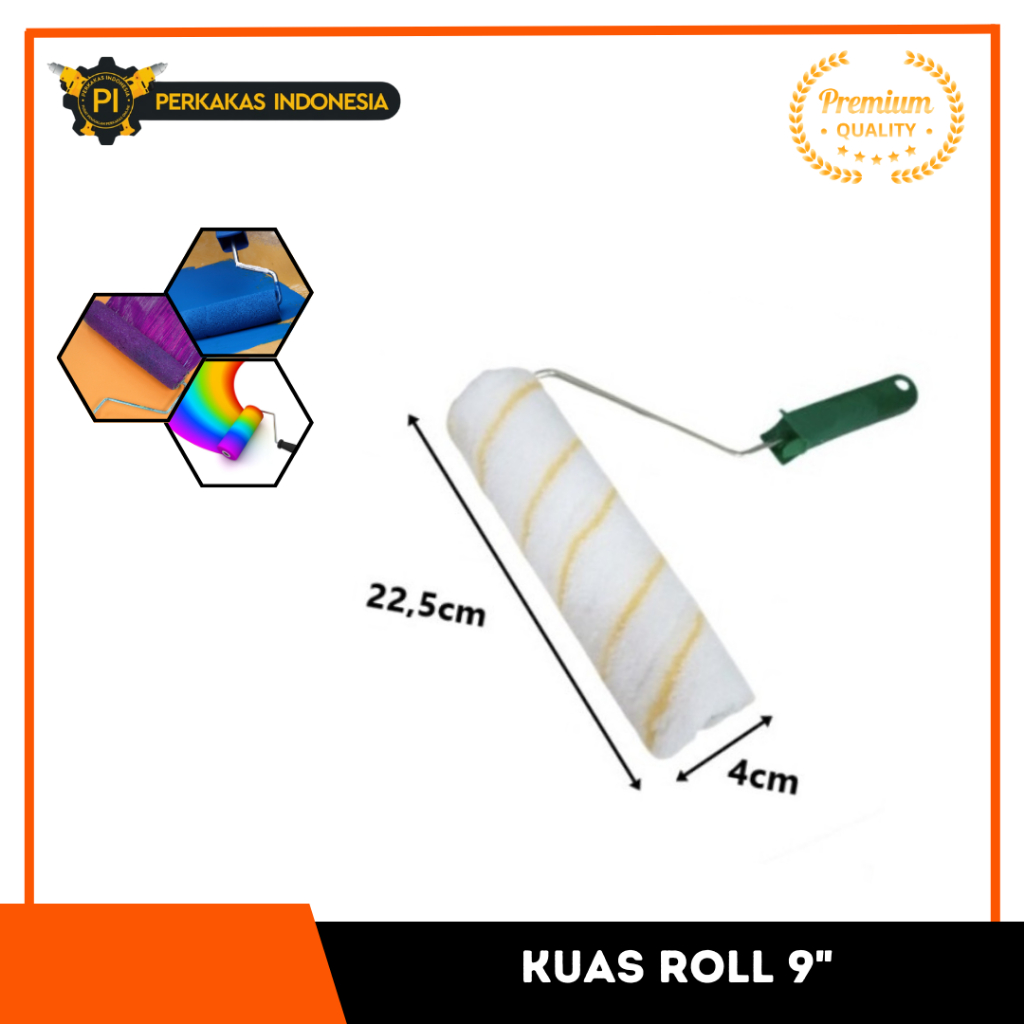 Jual Kuas Roll 9 Inch Kuas Cat Tembok 9 Inch Gagang Kayu Plastik Paint ...