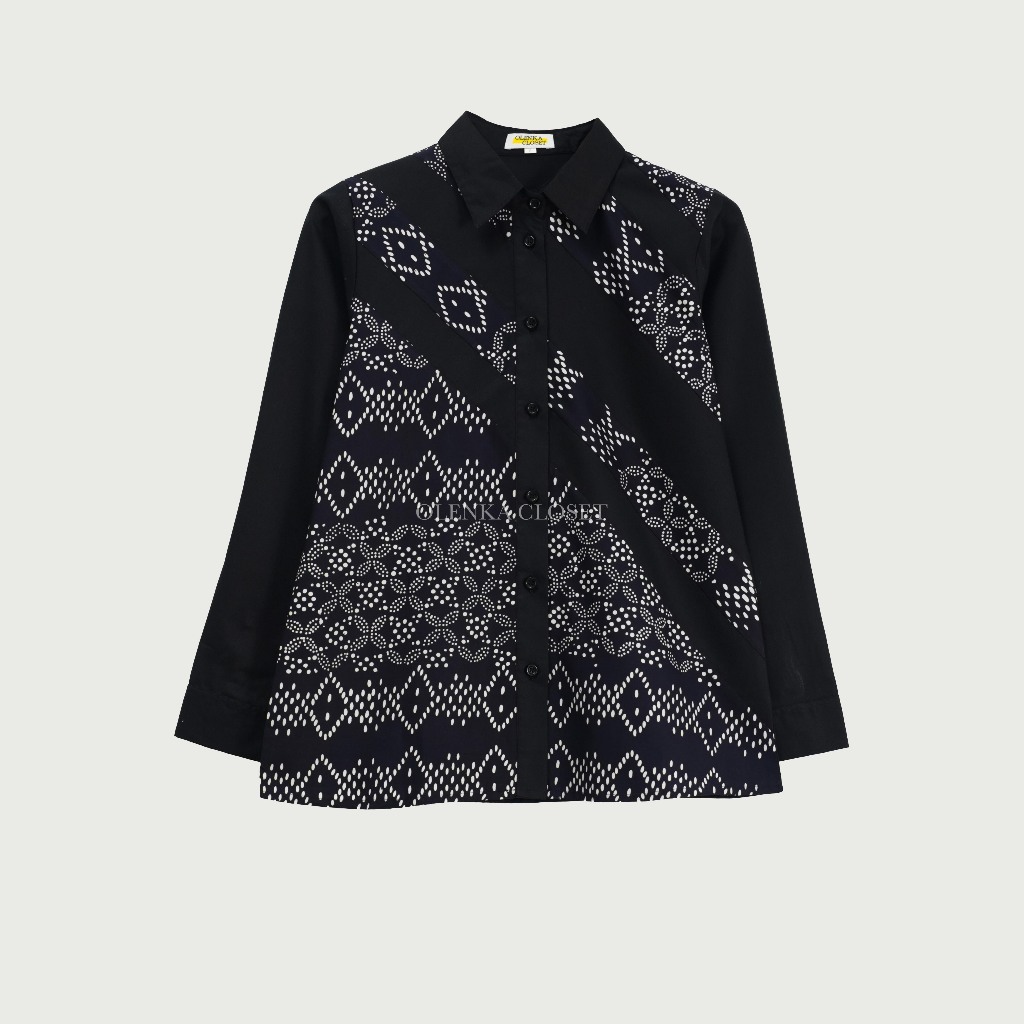 Jual Atasan Batik 154 Hitam Baju Blus Blouse Kerja Wanita Modern ...
