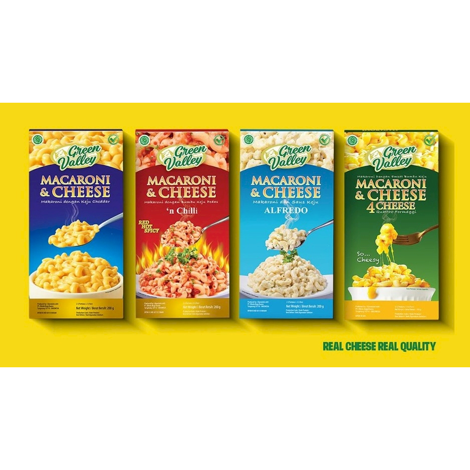 Jual Instant Food Cook Makaroni Green Valley Macaroni Cheddar Chilli ...