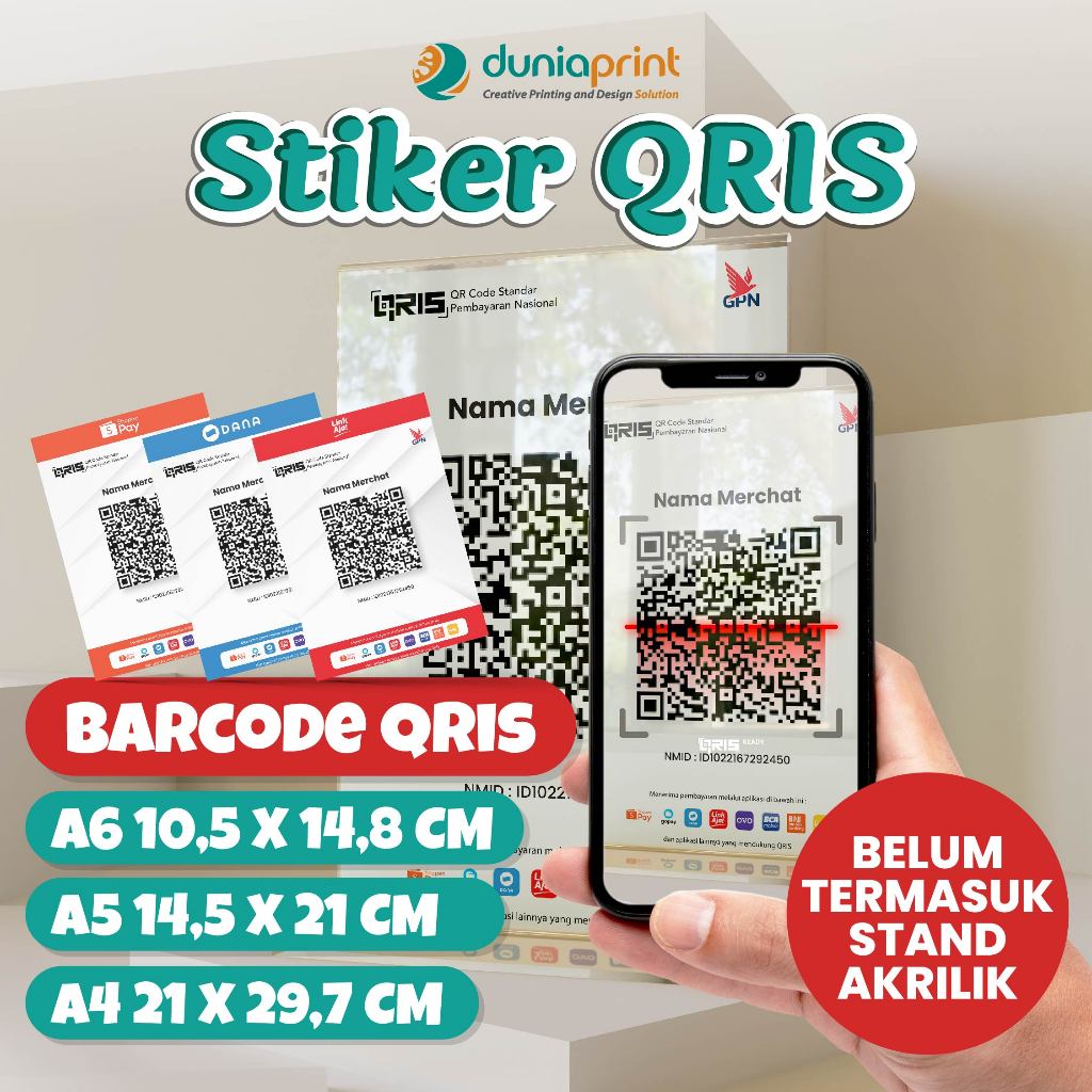 Jual Cetak Stiker | Qris | Cetak Qris | Print Qris | Qris Barcode ...