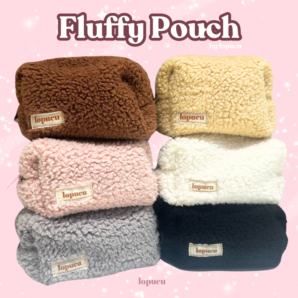 Jual [ ALL SIZE ] Fluffy Pouch by lopucu | Mini Medium Large size ...