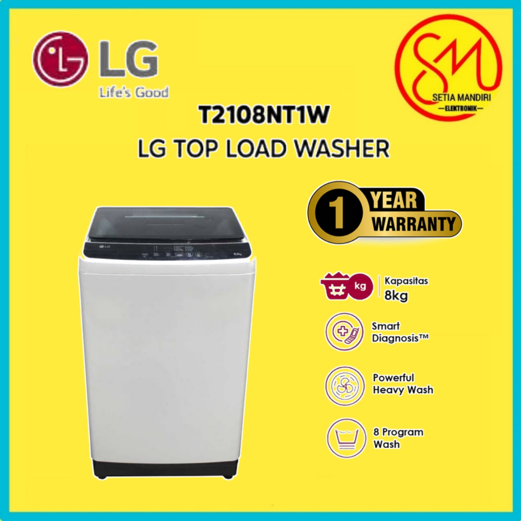 Jual MESIN CUCI 1 TABUNG LG T2108NT1W TOP LOADING 8 KG | Shopee Indonesia