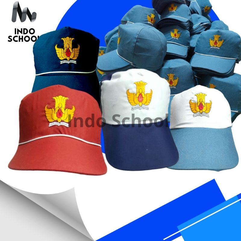 Jual Topi SD SMP SMA / topi anak sekolah polos keretek /topi sekolah ...