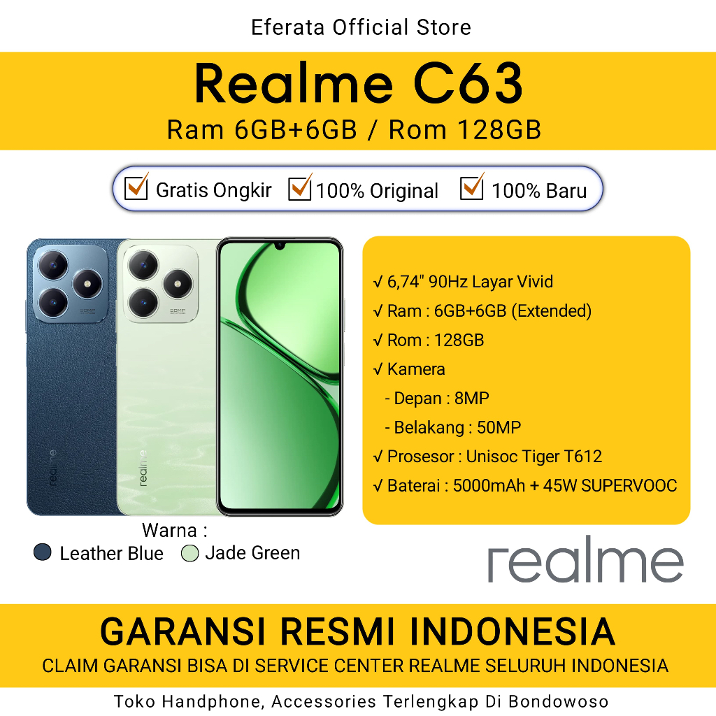 Jual Handphone Realme C63 6/128GB | Shopee Indonesia