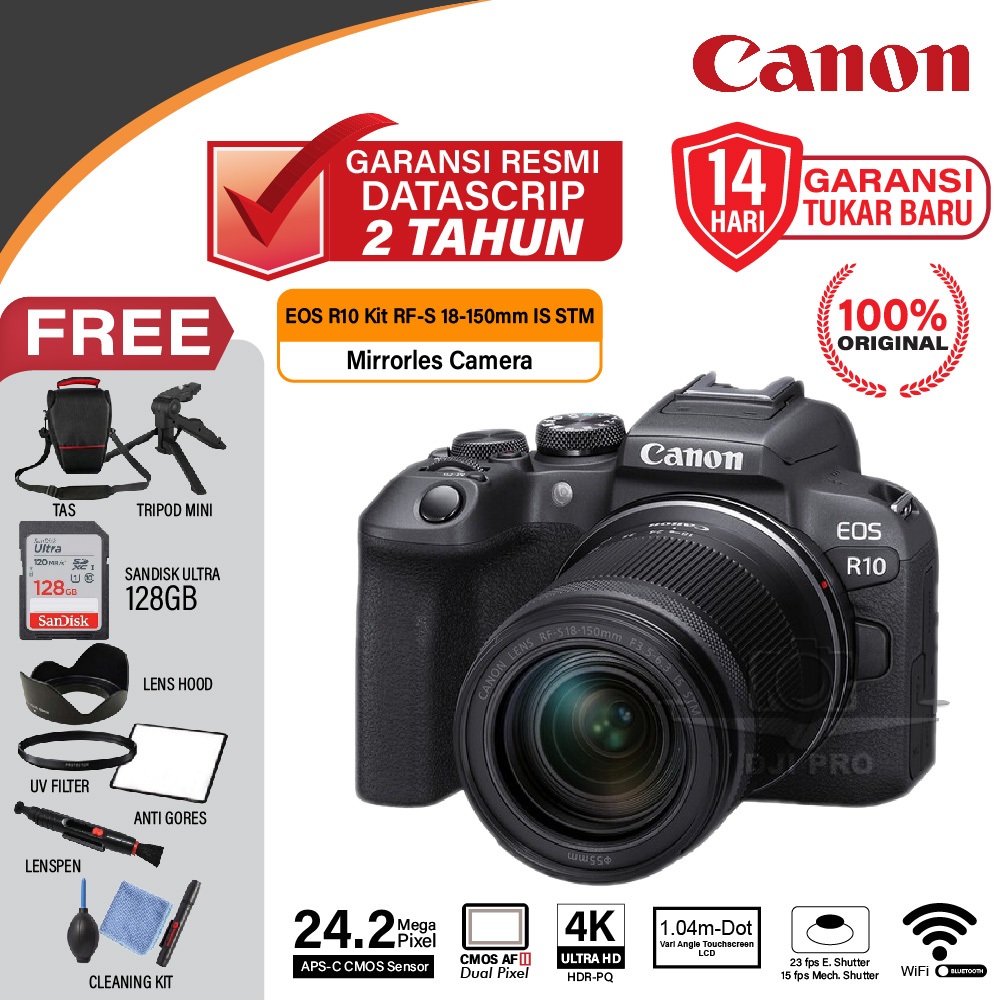 Jual Canon EOS R10 Kit RF-S 18-150mm STM EOS R 10 Kit 18-150 Resmi ...