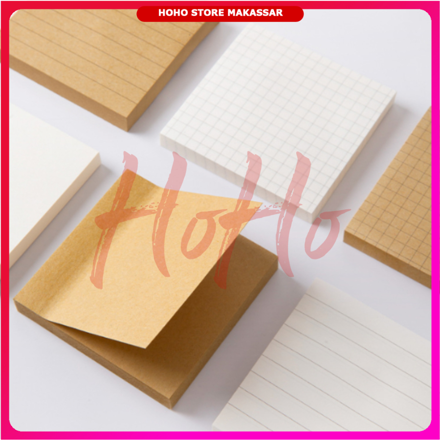 Jual Sticky Notes Vintage Motif Garis Kotak Polos Sticky Note Kraft ...