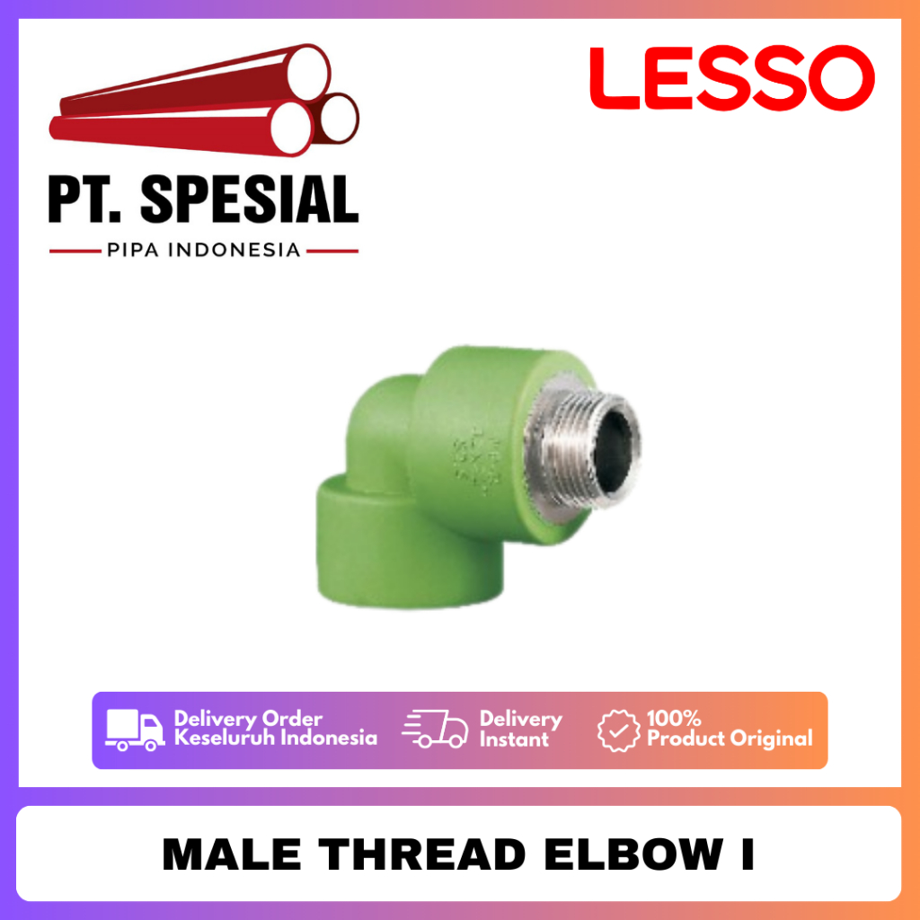 Jual Knee Drat Luar PPR Lesso DN32 × 1/2" / KDL PPR Lesso / Male Thread Elbow I PPR - 09 ...