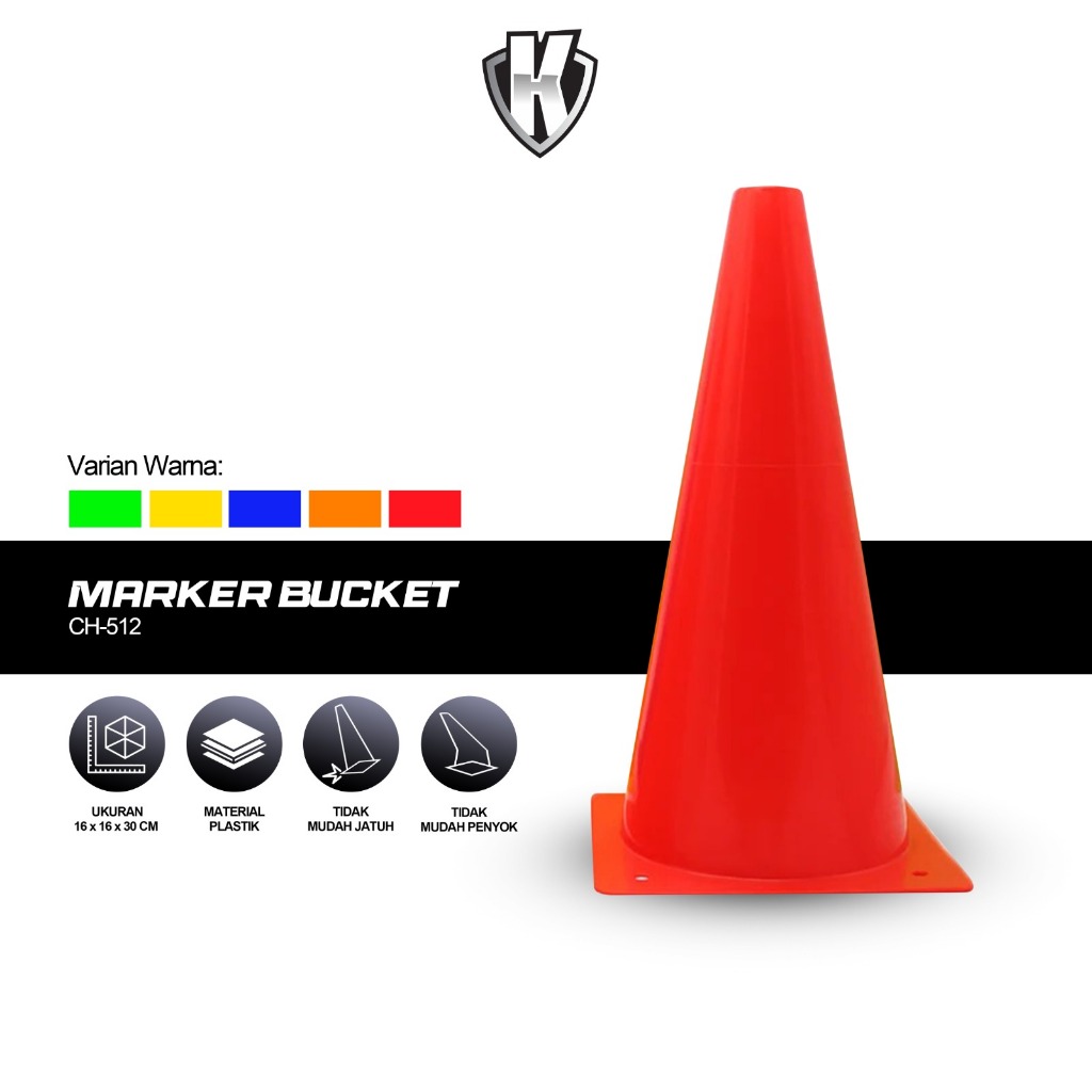 Jual CHAMPS Marker Bucket Cone Kerucut 23Cm Marker Latihan Olahraga ...