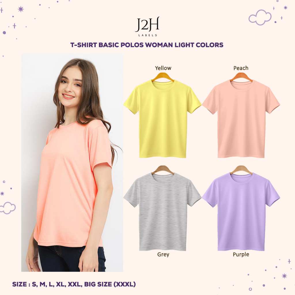 Jual JK LABELS - Tshirt Basic Polos - Woman (Light Colors) | Shopee ...