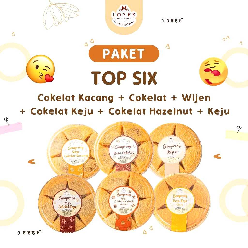 Jual LOVES SEMPRONG PAKET TOP SIX VARIANT RASA CEMILAN KUE KERING ...