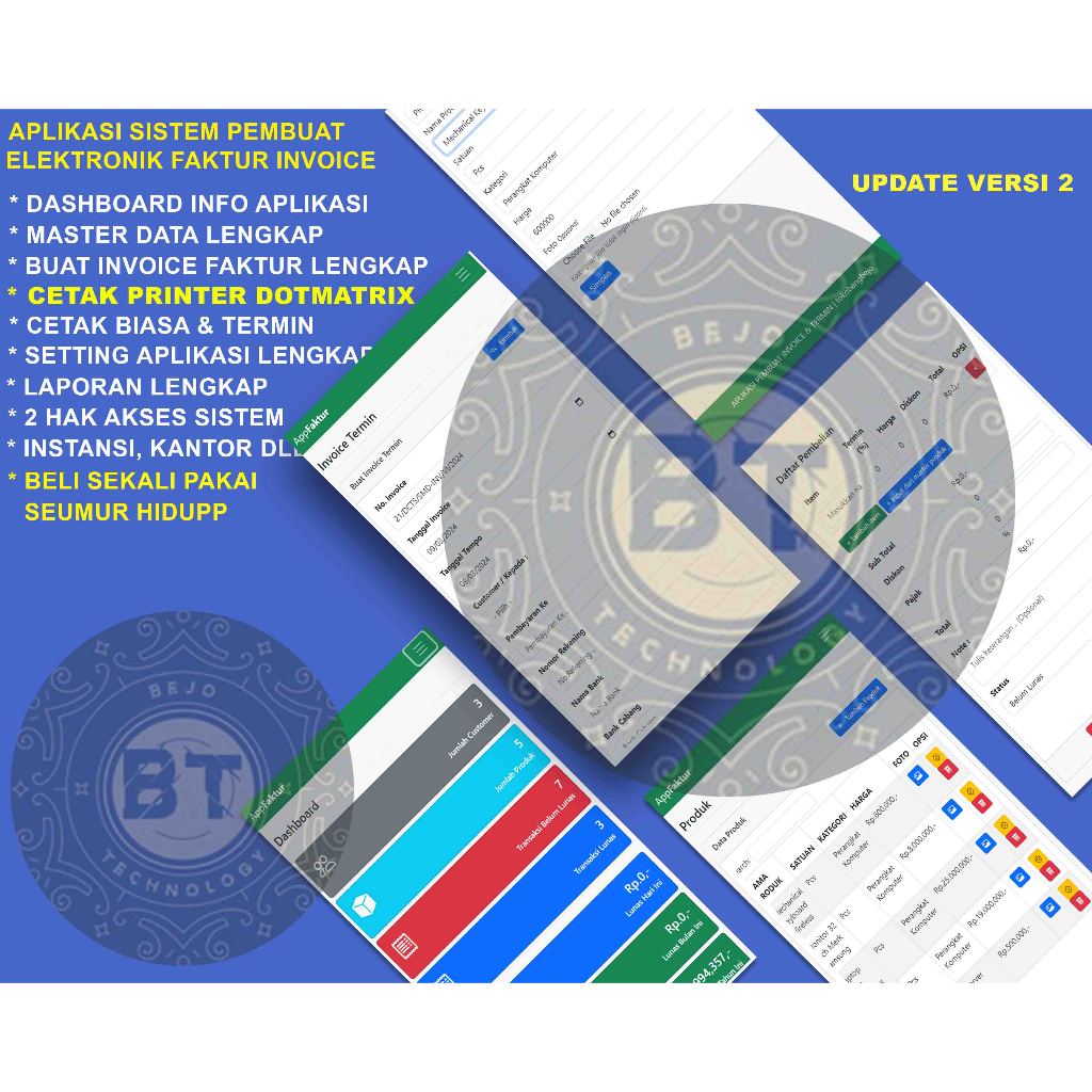 Jual APLIKASI WEB SOURCE CODE FAKTUR UPDATE VERSI 2 INVOICE KWITANSI CUSTOM LOGO NAMA USAHA ...