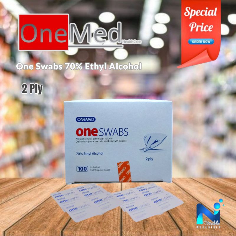 Jual Alkohol Swab Oneswabs 70% Ethyl Alcohol 2 Ply Onemed / Antiseptic ...