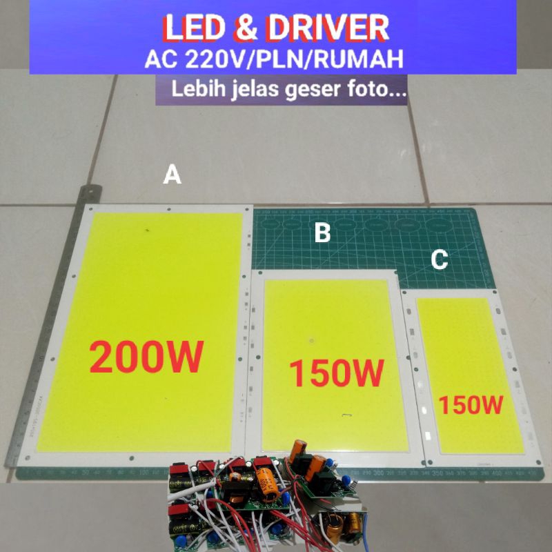Jual LED 150W & Driver 220V/PLN/Rumahan, Papan pcb cob plasma besar hpl ...