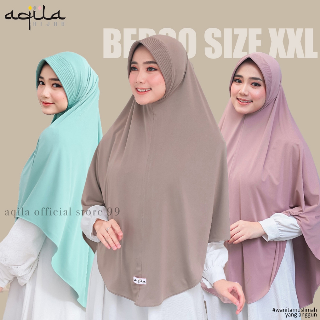 Jual Jilbab Instan Bergo Hamidah Size XXL Ped // Bergo Instan Aqila Jersey Premium // Bergo ...