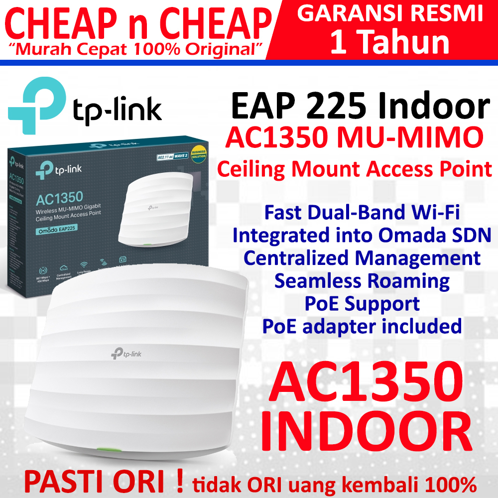 Jual TP-Link EAP225 AC1350 Access Point Indoor Ceiling Mount TPLink EAP ...