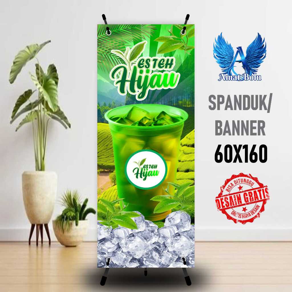 Jual Spanduk Banner ES TEH HIJAU MENYALA UKURAN,DESAIN BISA REQUEST ...