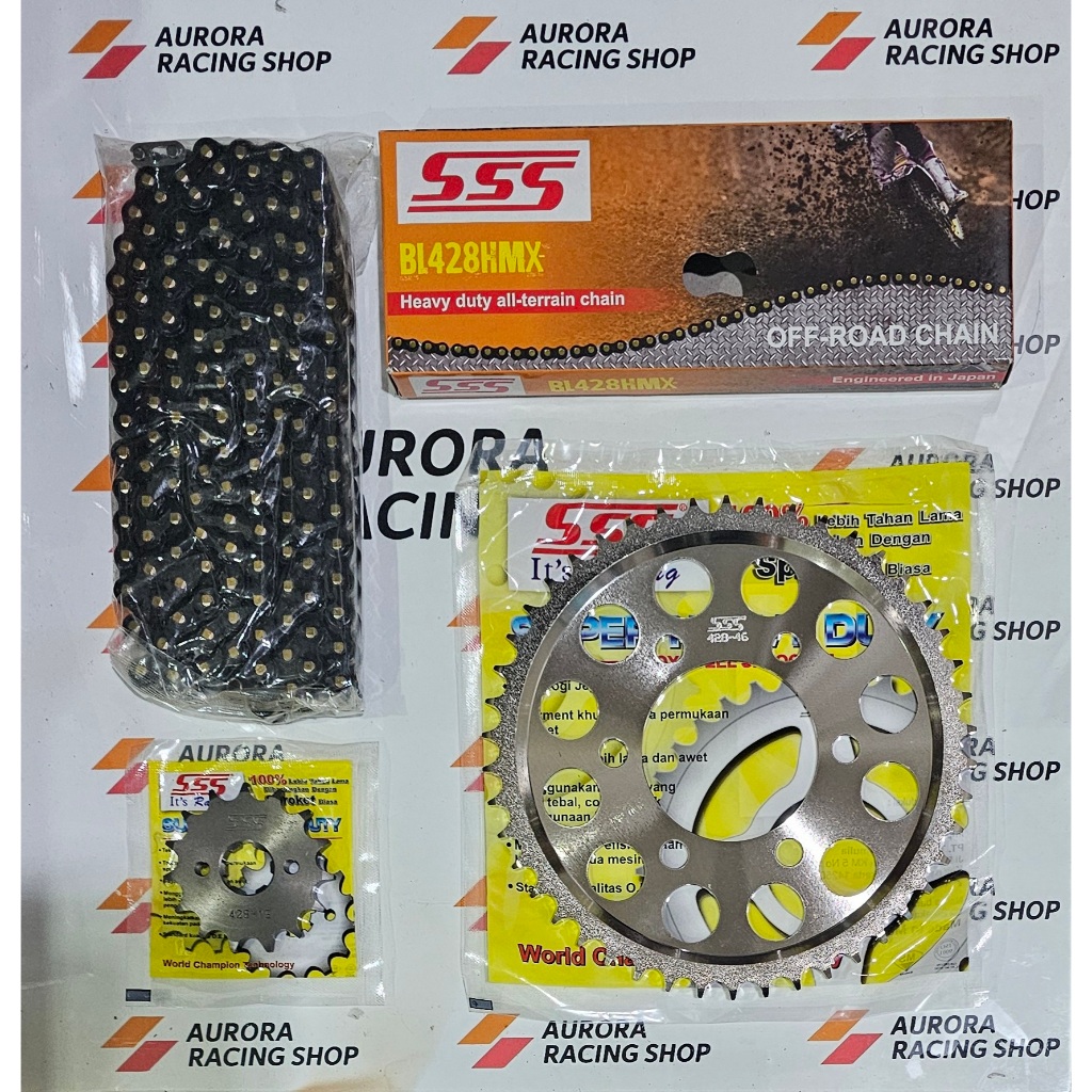 Jual GEAR SET SSS NEW CBR 150 R K45N / K45R / CB 150 X [ BAUT 6 ] & RANTAI SSS 428 HMX BLACK ...