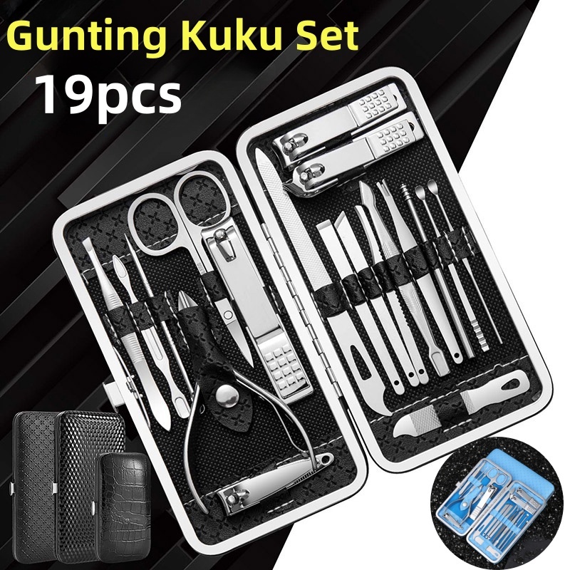 Jual Gunting Kuku Set 19 In 1 Nail Tool Kits/Alat Perawatan Kuku ...