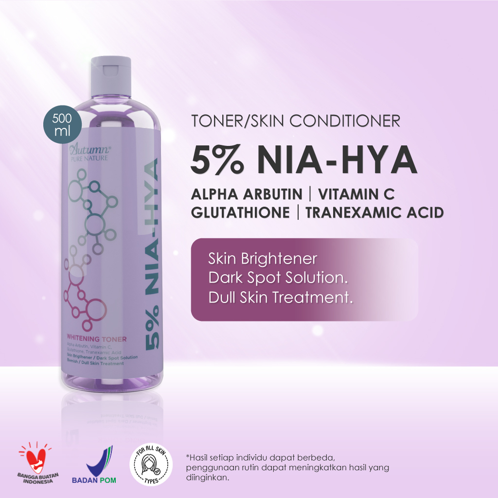 Jual Autumn 5% NIA – HYA Whitening Toner (purple) 500ml (AWNT 500ML ...