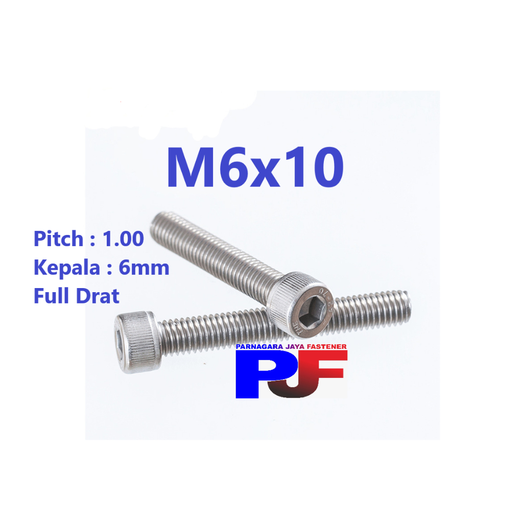 Jual Baut L M6x10mm Stainless 304/Hex Socket Head Cap Screw | Shopee ...