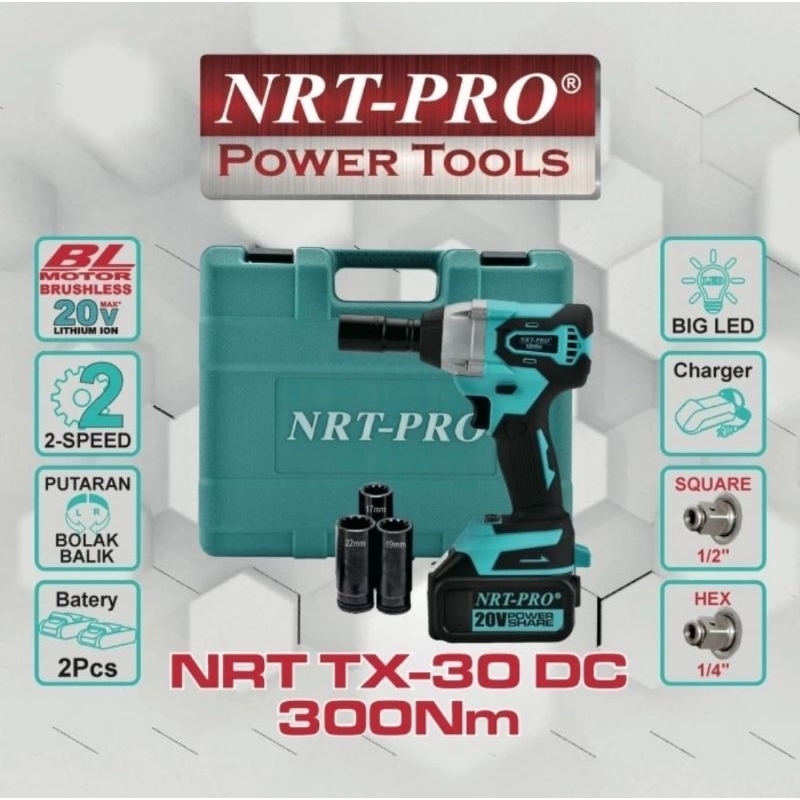 Jual JHTeknik Mesin Cordless Impact Wrench 20V NRT-PRO TX 30 DC/Mesin ...