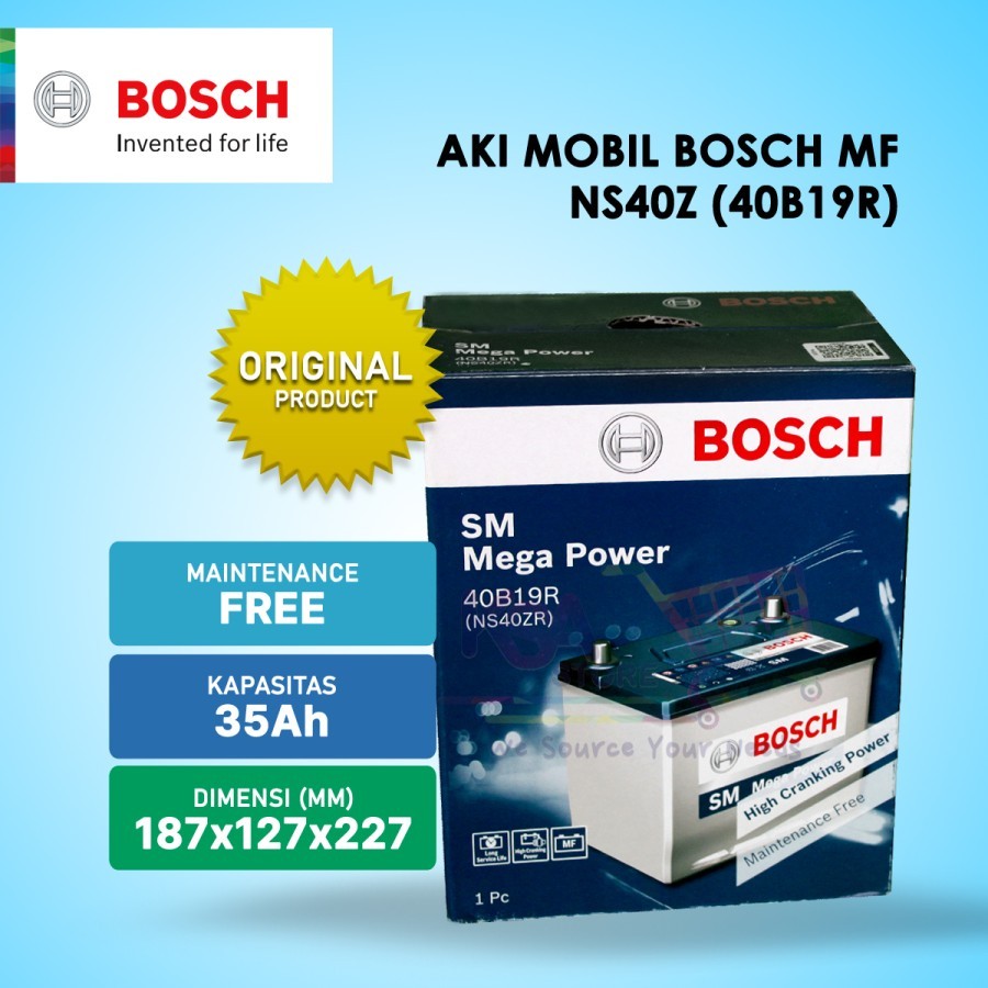 Jual Aki Accu Baterai Mobil BOSCH MF NS40Z (40B19R) 35Ah Avanza, Rush, Kijang diesel 2L ( Aki ...