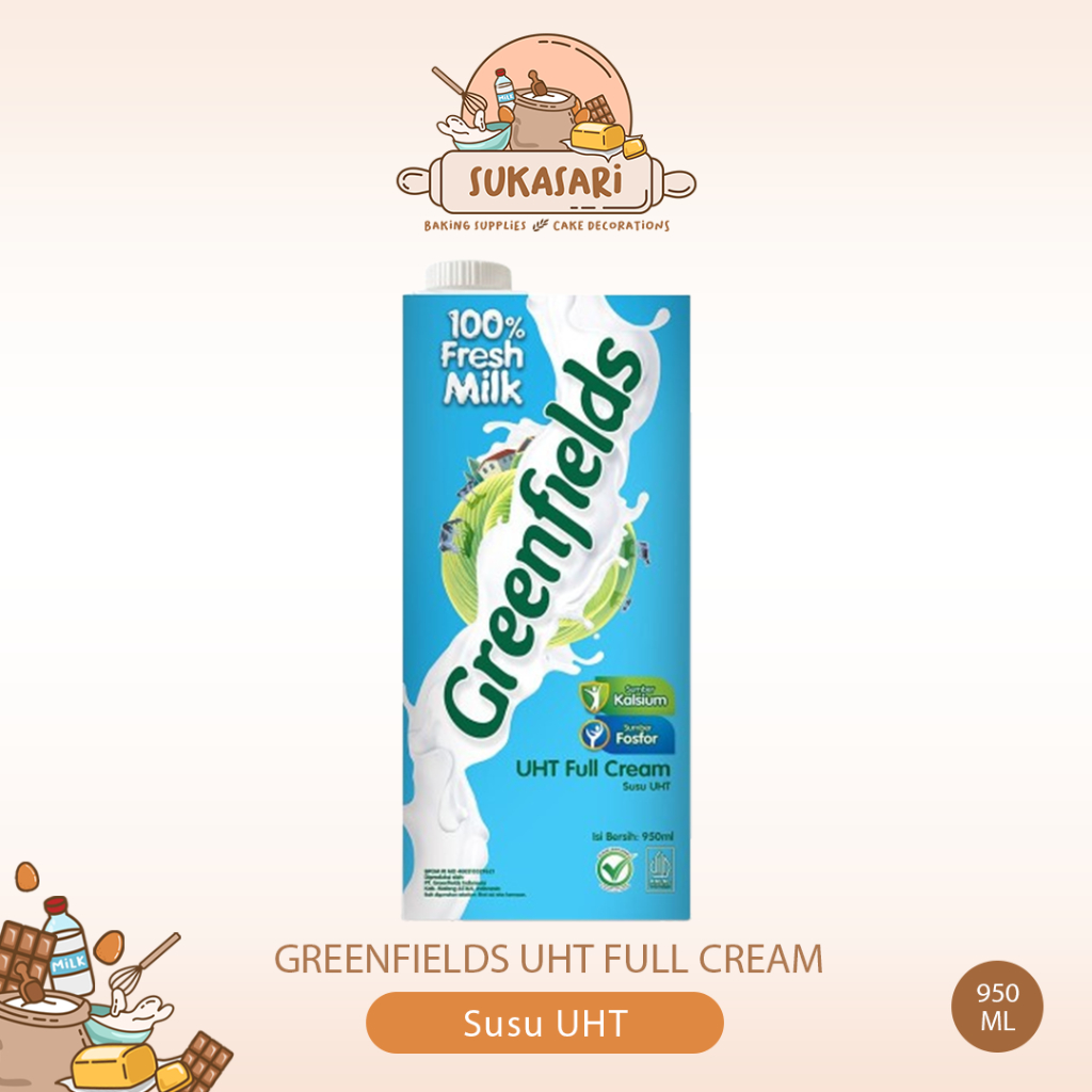 Jual Greenfields UHT Full Cream 950ml / Susu UHT 1000ml Susu Green ...