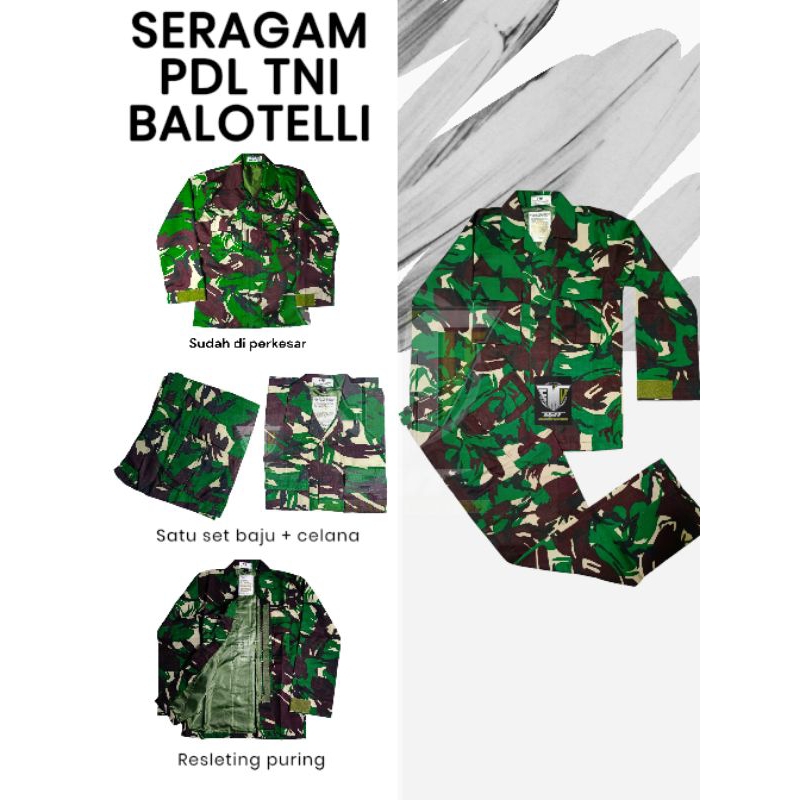 Jual SERAGAM PDL TNI BALOTELLI | Shopee Indonesia