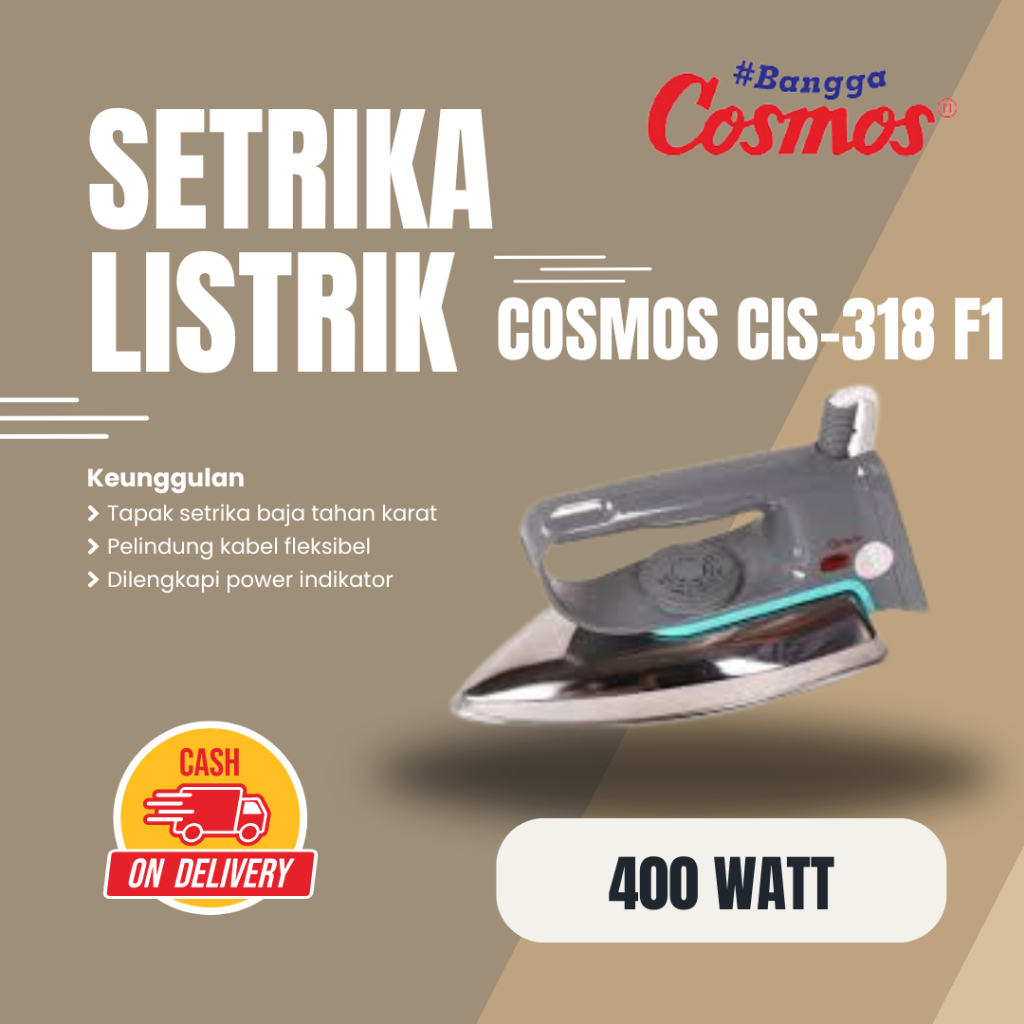 Jual Cosmos Setrika Listrik Iron CIS-318 F1 Classic Series - COD ...