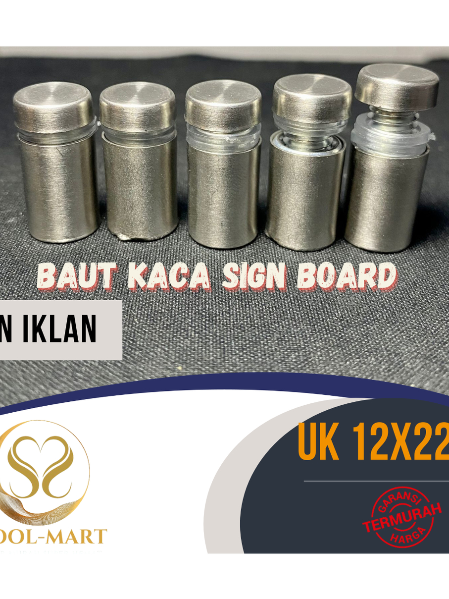 Jual PEN IKLAN 12x22 Stainless / Baut Akrilik Baut Kaca Sign Board ...