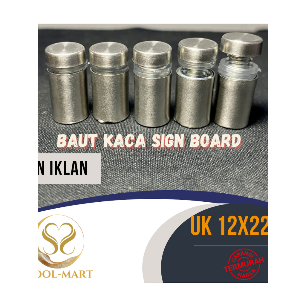 Jual PEN IKLAN 12x22 Stainless / Baut Akrilik Baut Kaca Sign Board ...