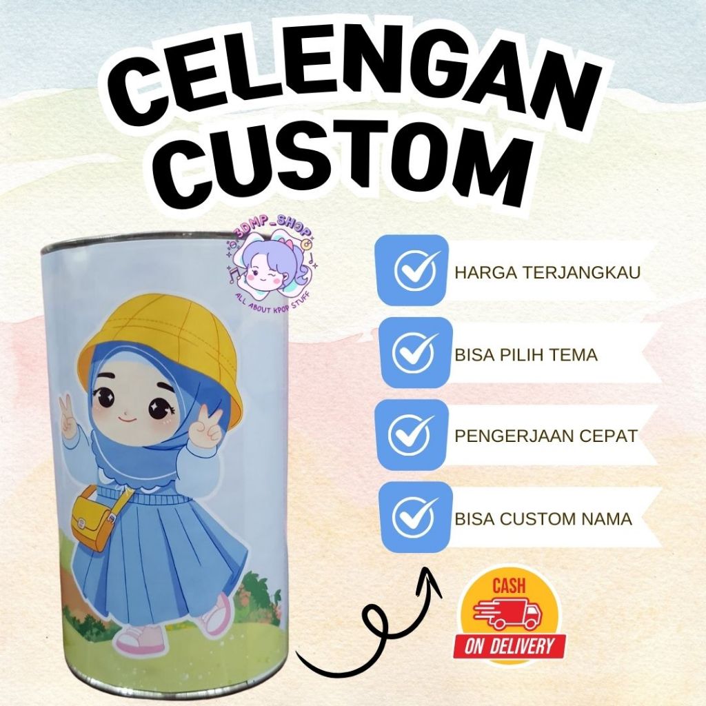 Jual Celengan Semangat Menabung Custom Request Gambar Foto Print Target ...