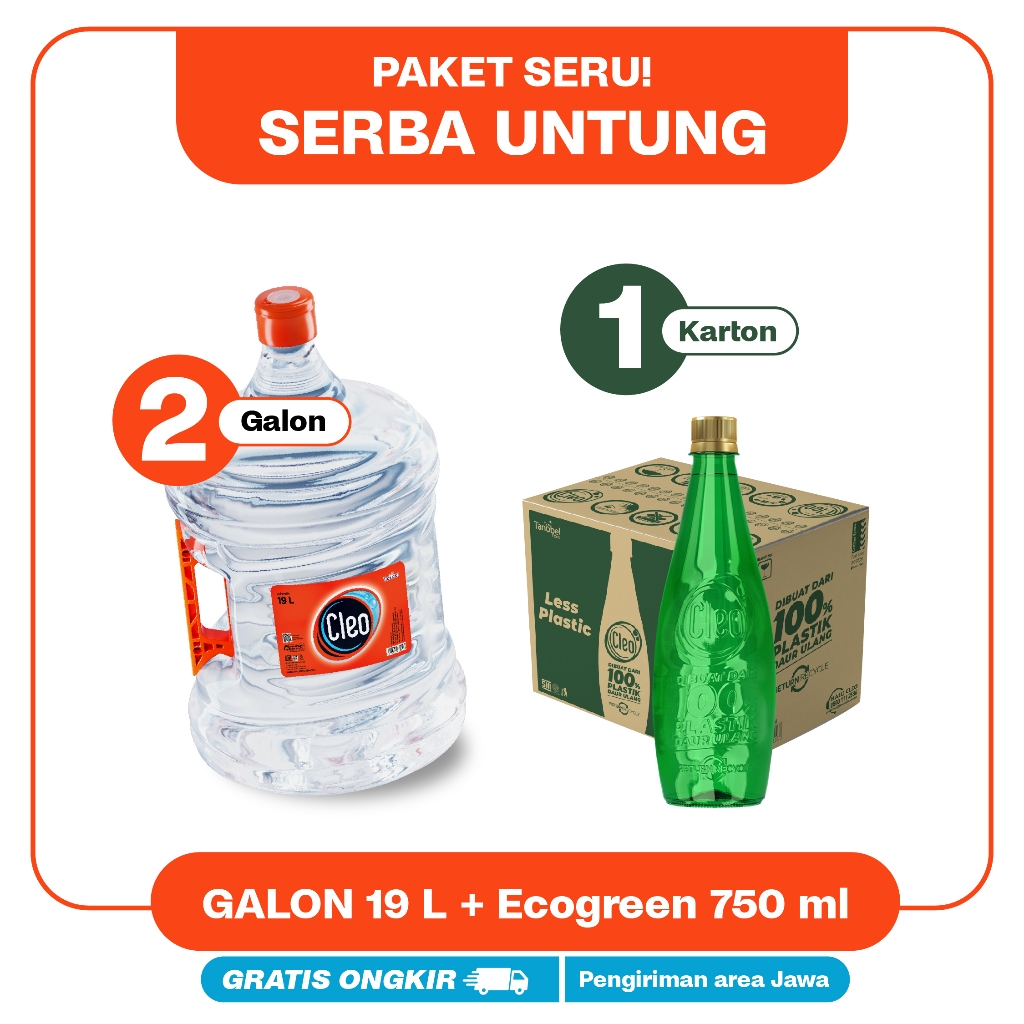 Jual Cleo Ecogreen 750ml + 2 Galon 19L | Shopee Indonesia