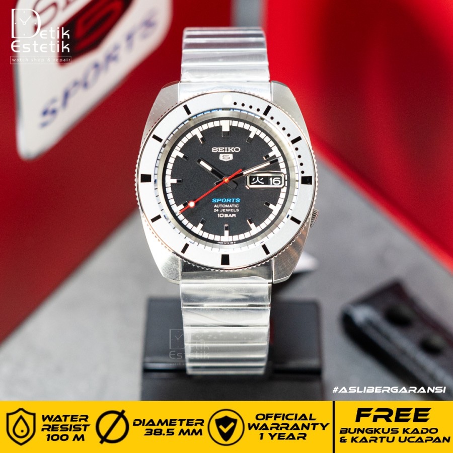 Jual Jam Seiko 5 Sports SRPL05 SRPL05K1 Dial Black 1968 Recreation ...