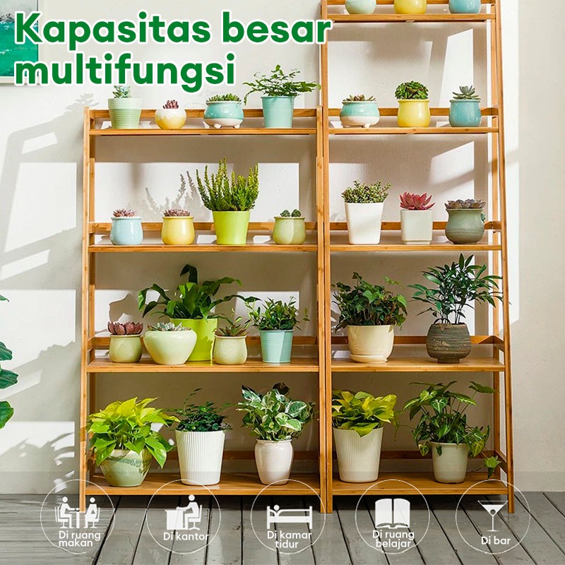 Jual Rak Bunga Rak standing pot Susun Rak serbaguna Rak Bambu stand ...