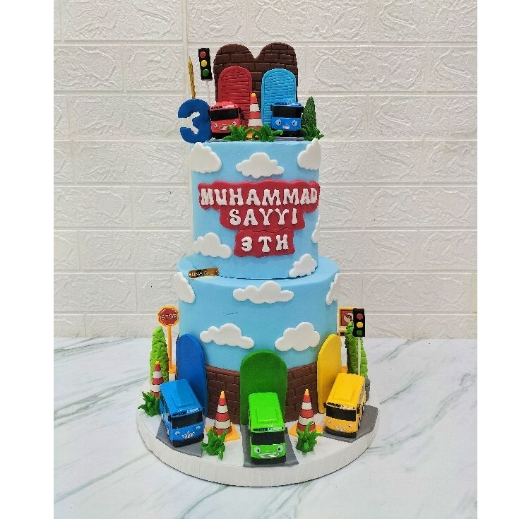 Jual KUE ULANGTAHUN TAYO 2 TINGKAT, BIRTHDAY CAKE CUSTOM TAYO 2 TIERS ...