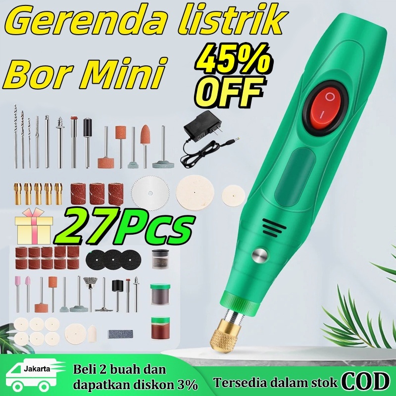 Jual 27Pcs/Bor Mini 12V DC 18000 RPM Mini Drill Electric Engraver ...