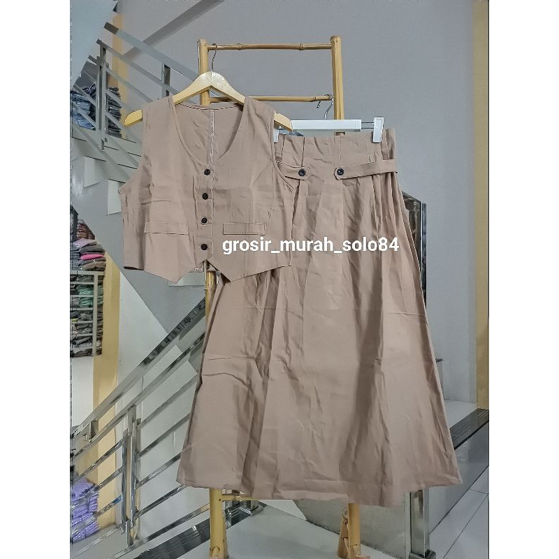 Jual Setelan Wanita Hanania Rompi + Rok Katun Twill Model Mayung BEST ...