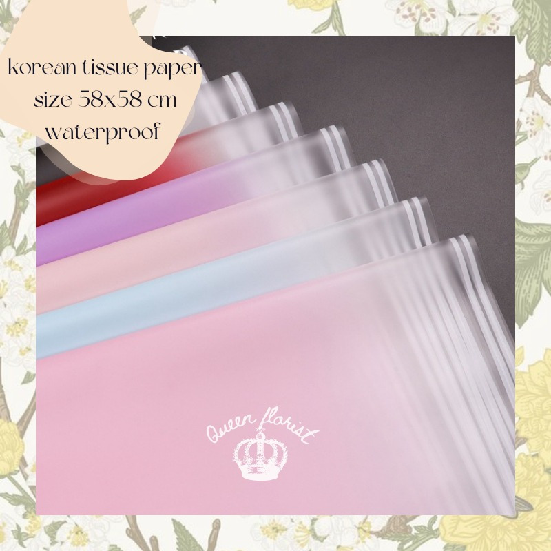 Jual GRADIENT MATTE DOUBLE BORDER METALIC FLOWER WRAPPING GRADASI COLOR ...