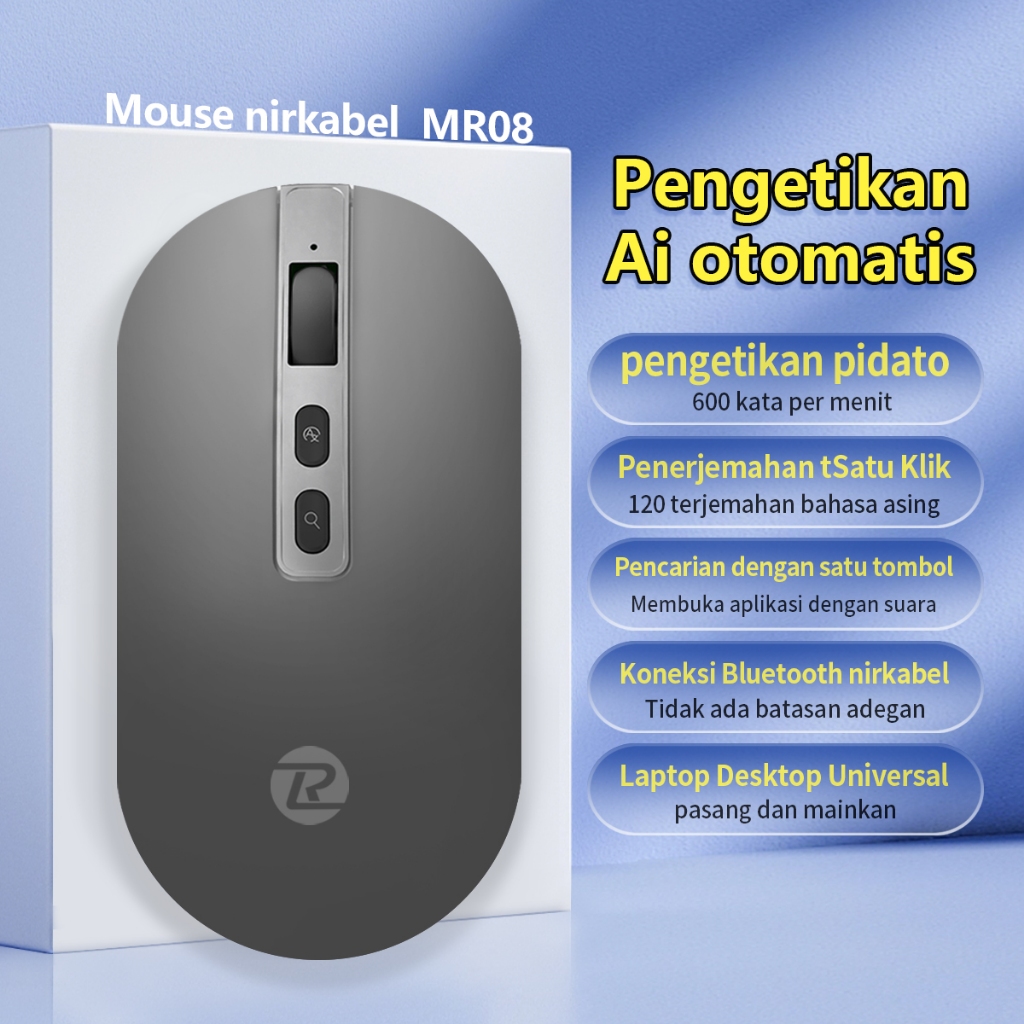 Jual RULINK MICLINK MR08 Mouse AI Cerdas, Wireless and bluetooth, Pengenal Suara Dengan Silent ...