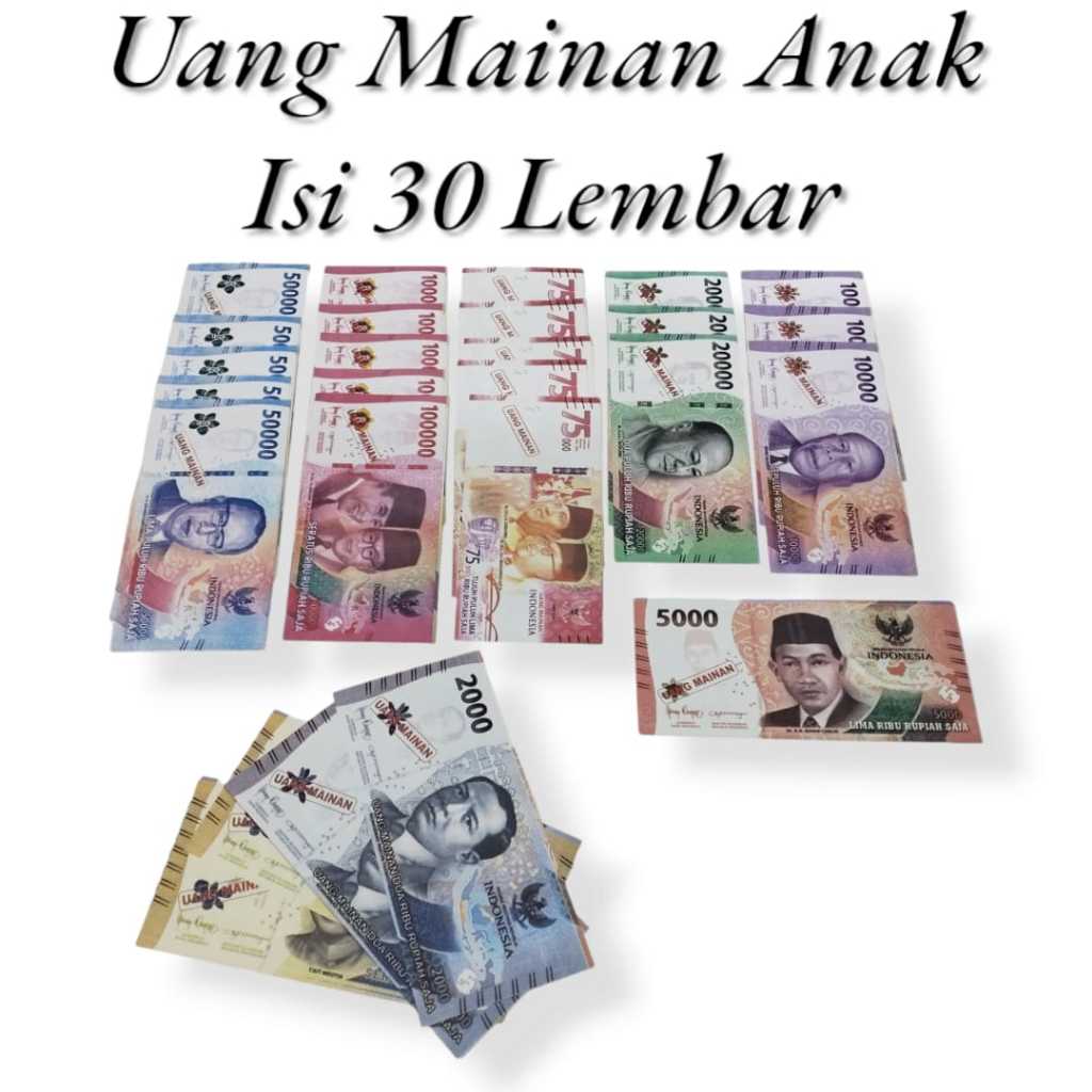 Jual Uang Mainan Anak Pecahan Campur Isi 30 Lembar / Replika Uang ...
