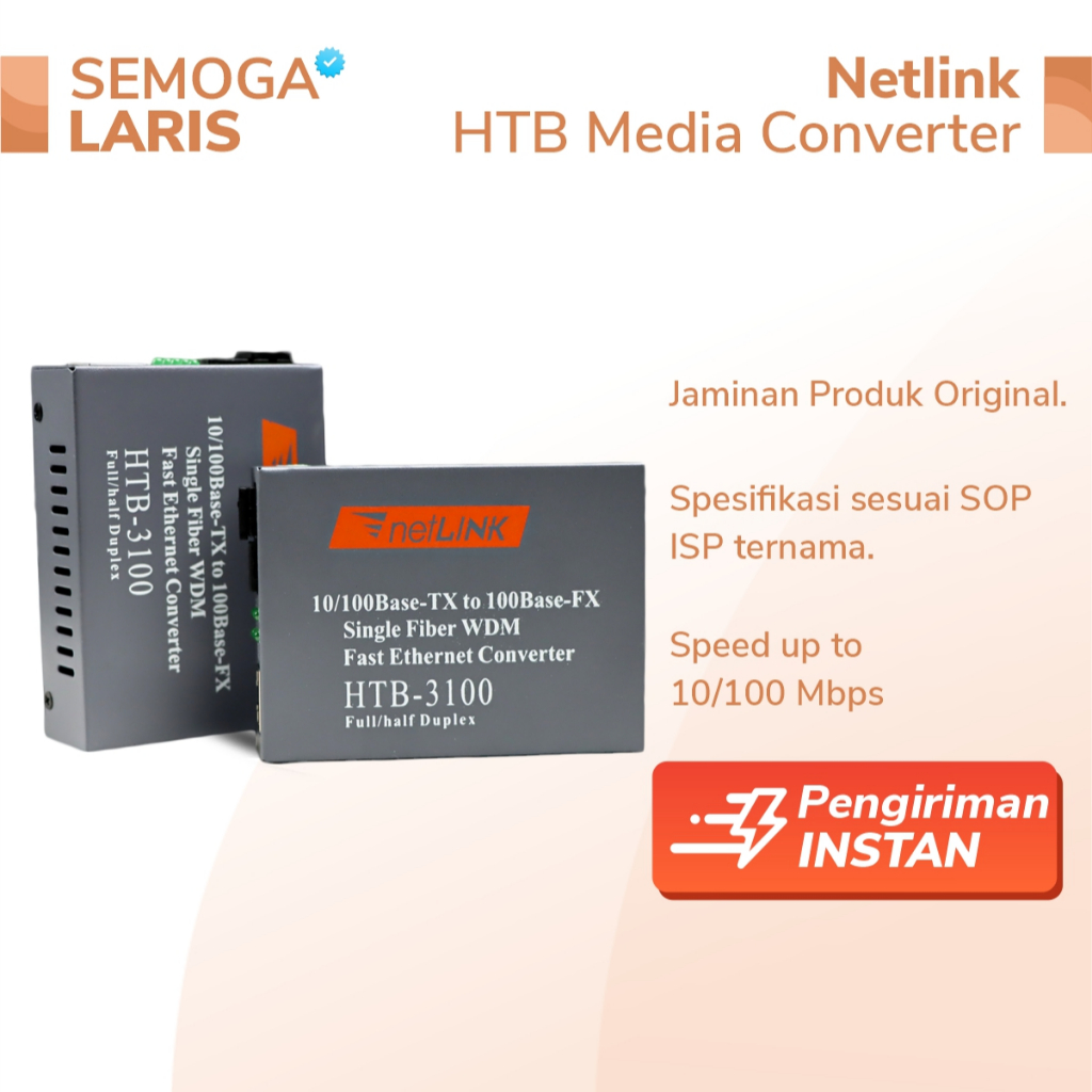 Jual Netlink HTB3100 10/100 Mbps 1 FO 1 LAN - Media Converter Fiber to ...