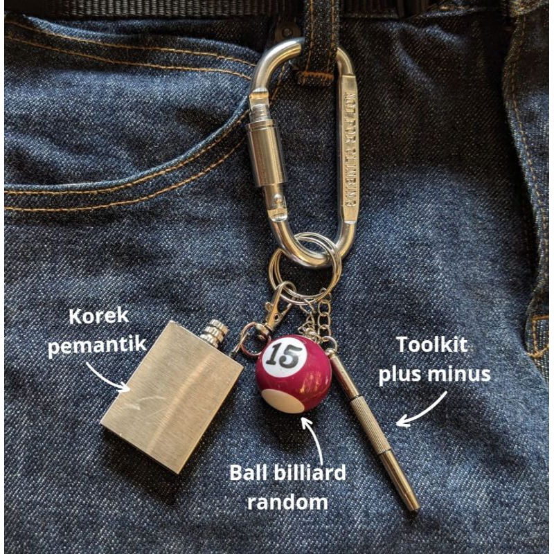 Jual [COD] KEYCHAIN CARABINER KALCER - GANTUNGAN KUNCI TEBAL DAN FREE ...