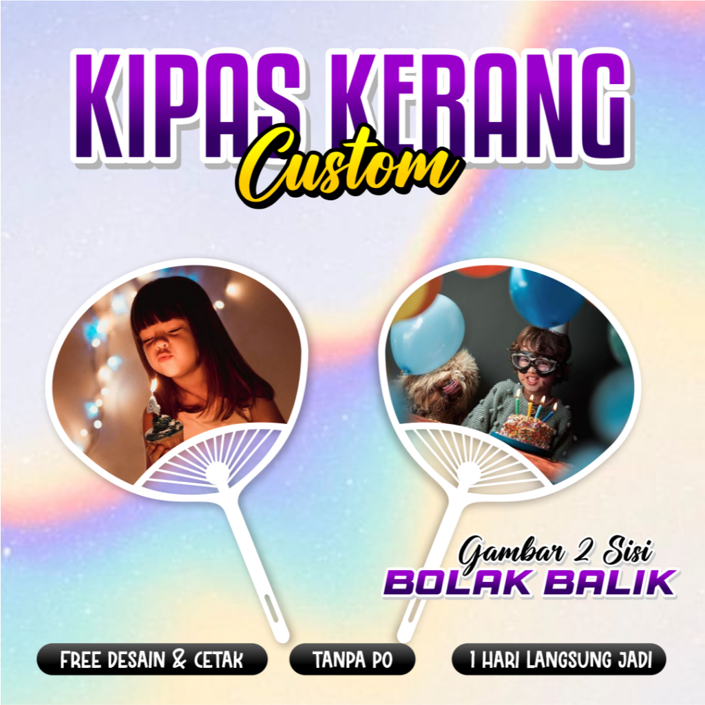 Jual Kipas Kerang Custom dua sisi /Kipas Kerang Murah/kipas promosi ...