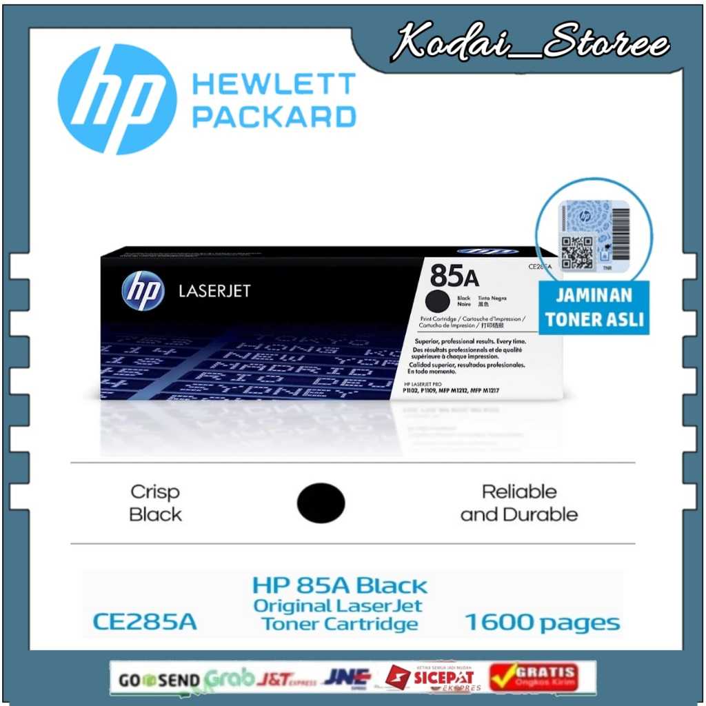 Jual Toner HP Laserjet 85A CE285A Black Original Cartridge p1102 ...
