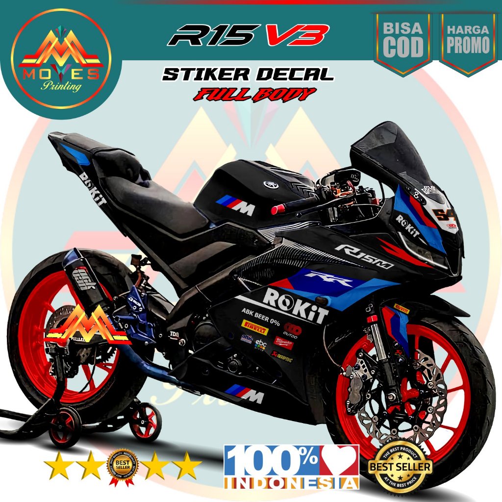 Jual TERBARU , Decal stiker full body yamaha r15 v3 full body motif ...