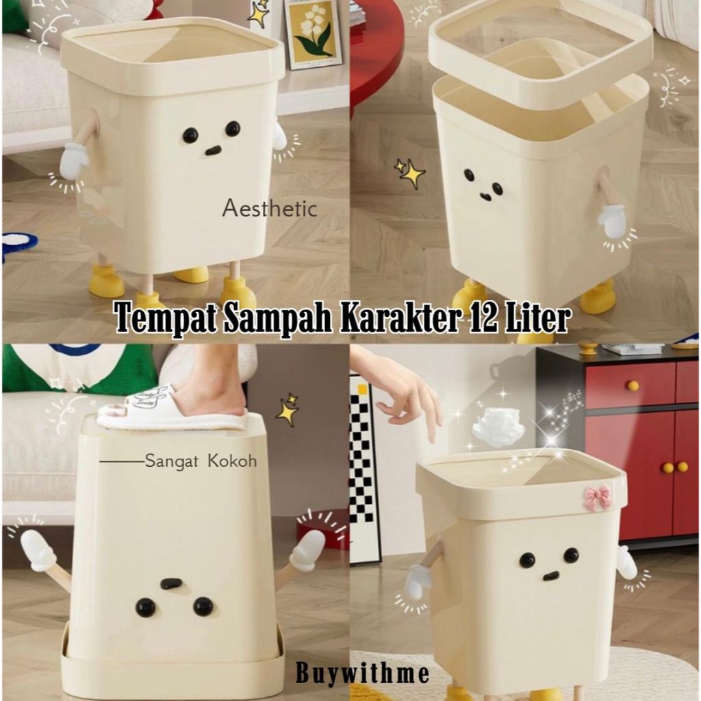 Jual UFORU Tempat Sampah Plastik / Keranjang Sampah Aesthetic / Kotak ...