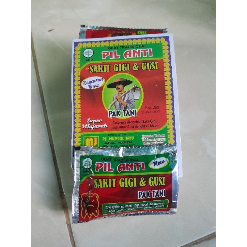 Jual Pil Pak tani | obat dakit gigi dan gusi bengkak Ampuh | 12 sachet @kapsul | Shopee Indonesia